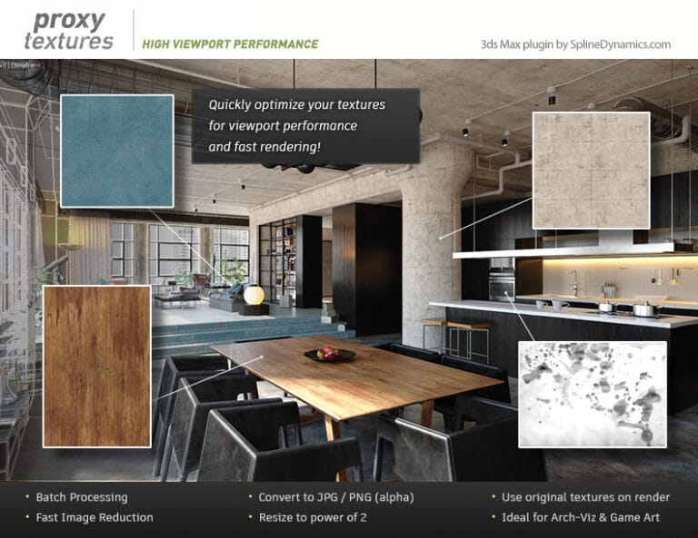 Proxy Textures 3ds Max plugin - Instant Texture Optimization